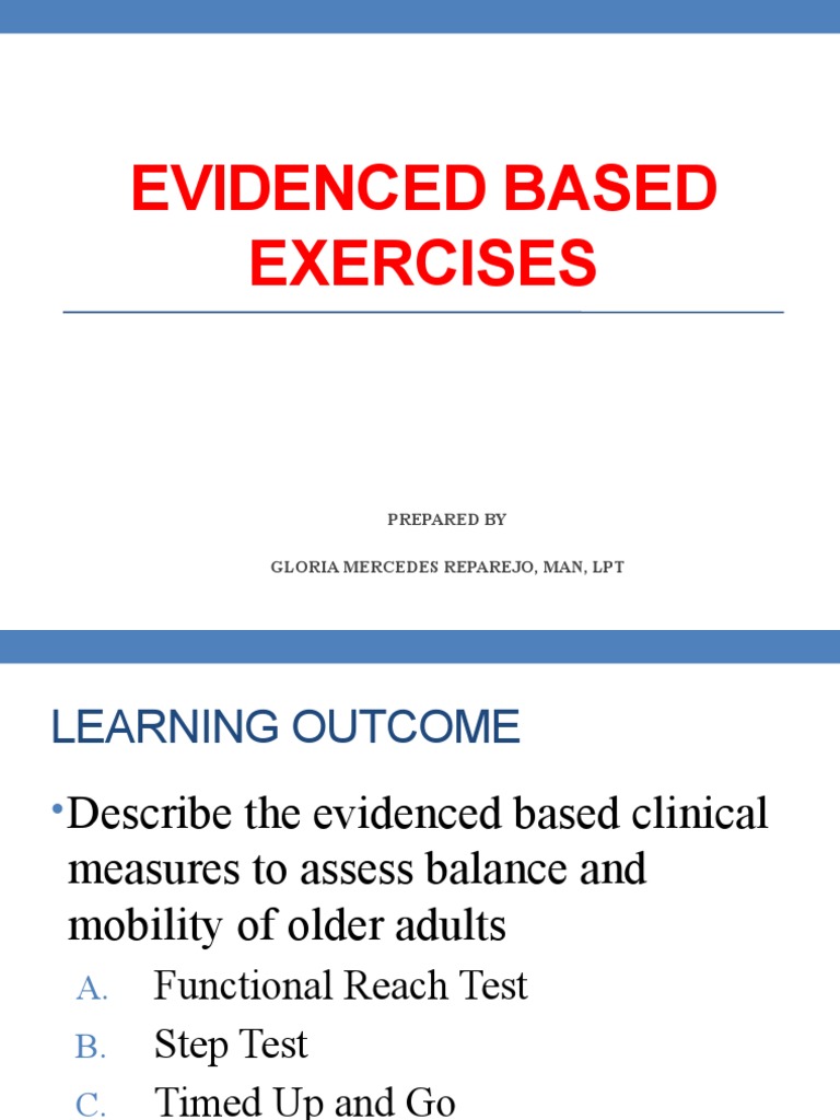 Evidenced Based Exercises | PDF | Balance (Ability) | Health Sciences