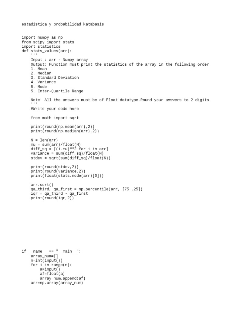 Estadistica y Probabilidad Hands On | PDF | Computers | Technology ...