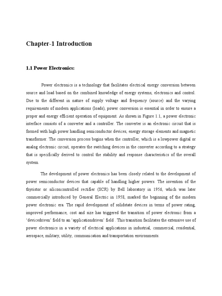Chapter-1 Introduction: 1.1 Power Electronics | Download Free PDF | Power Electronics | Rectifier