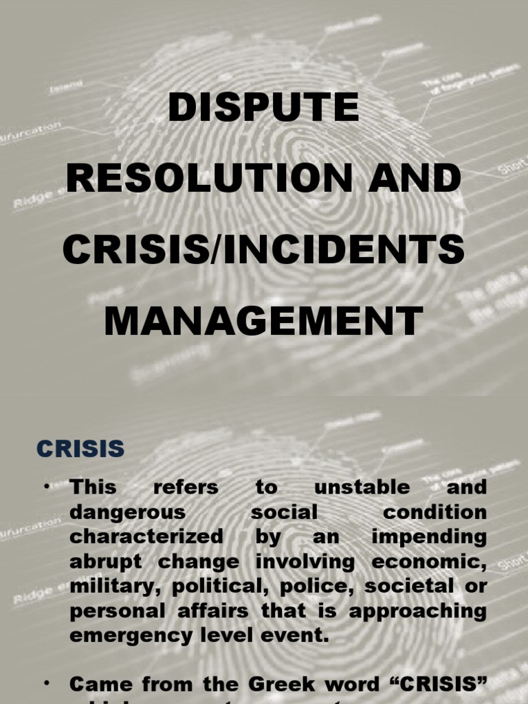 Crisis Management | PDF | Sleep | Negotiation