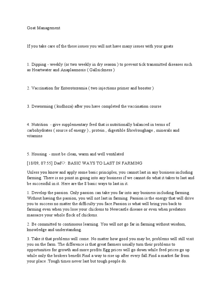 Goat Management | PDF | Goat | Sheep