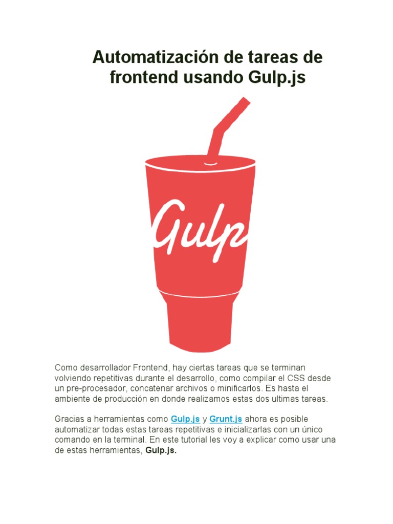 Automatización de Tareas de Frontend Usando Gulp | Descargar gratis PDF | Archivo de computadora ...