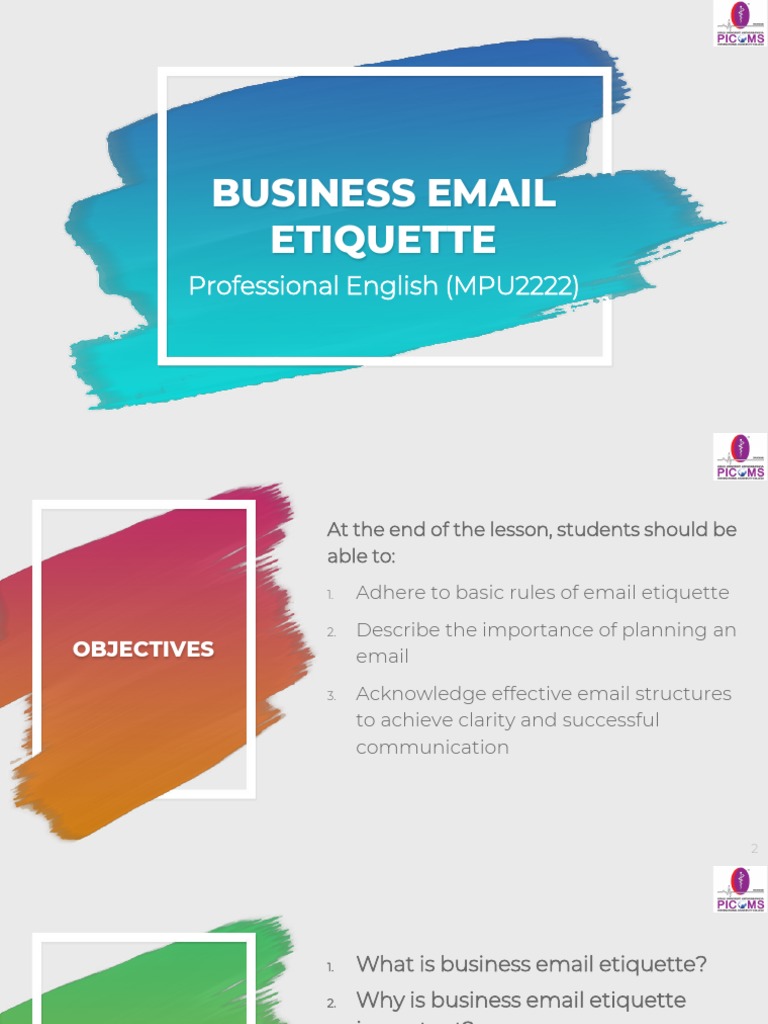 Guidelines for Professional Business Email Etiquette | PDF | Etiquette ...