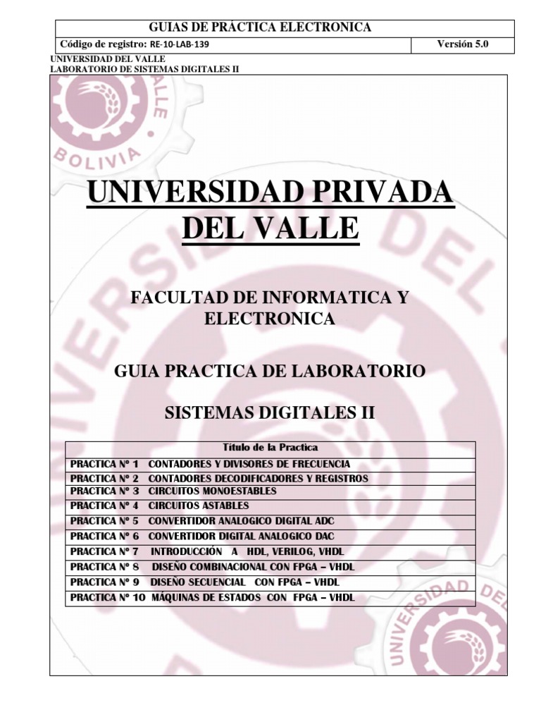 RE-10-LAB-139 SISTEMAS DIGITALES II v5 | PDF | Vhdl | Convertidor ...