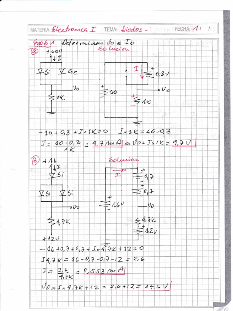 Ejercicios Resueltos Con Diodos y Rectificadores | PDF