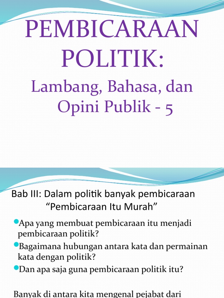 Pembicaraan Politik: Simbol & Bahasa | PDF | Politik | Ilmu Sosial