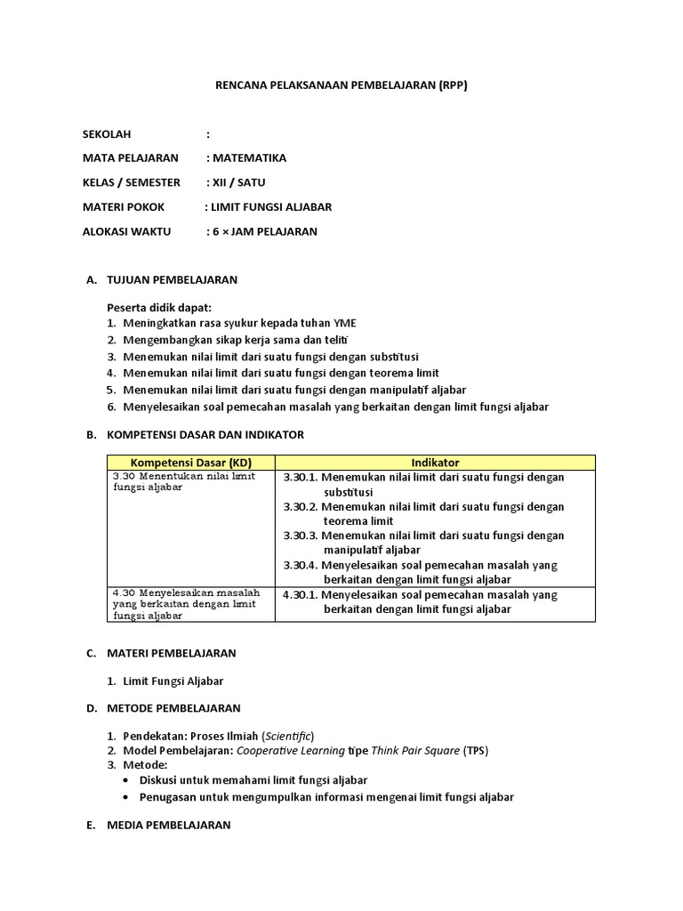 RPP Matematika-Kasmina & Toali-KI KD 2018-Kelas XII SMK | PDF | Seni