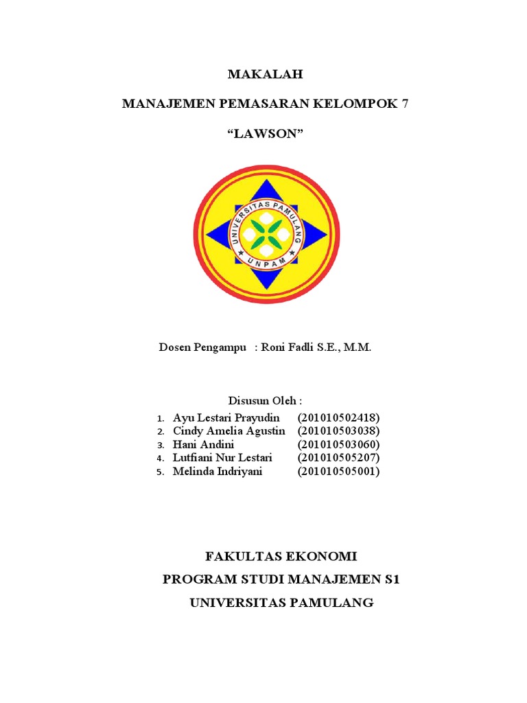 Makalah Pemasaran Kelompok 7 - Lawson-1 | PDF
