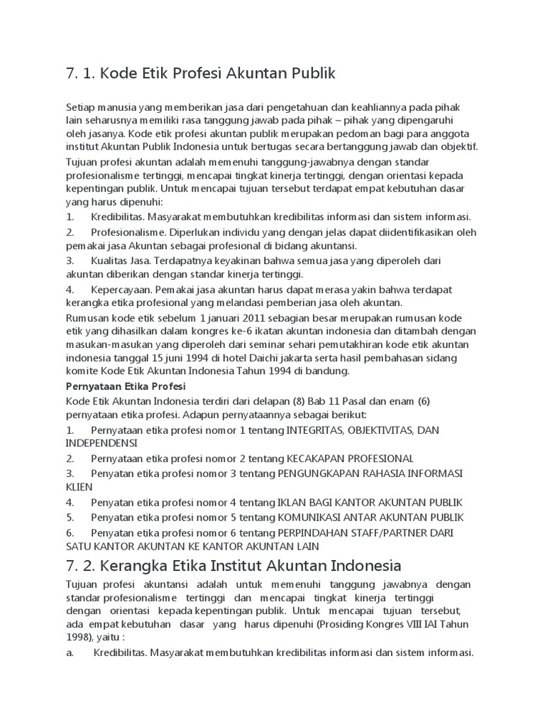 Kode Etik Profesi Akuntansi | PDF | Bisnis | Pengelolaan Keuangan & Uang