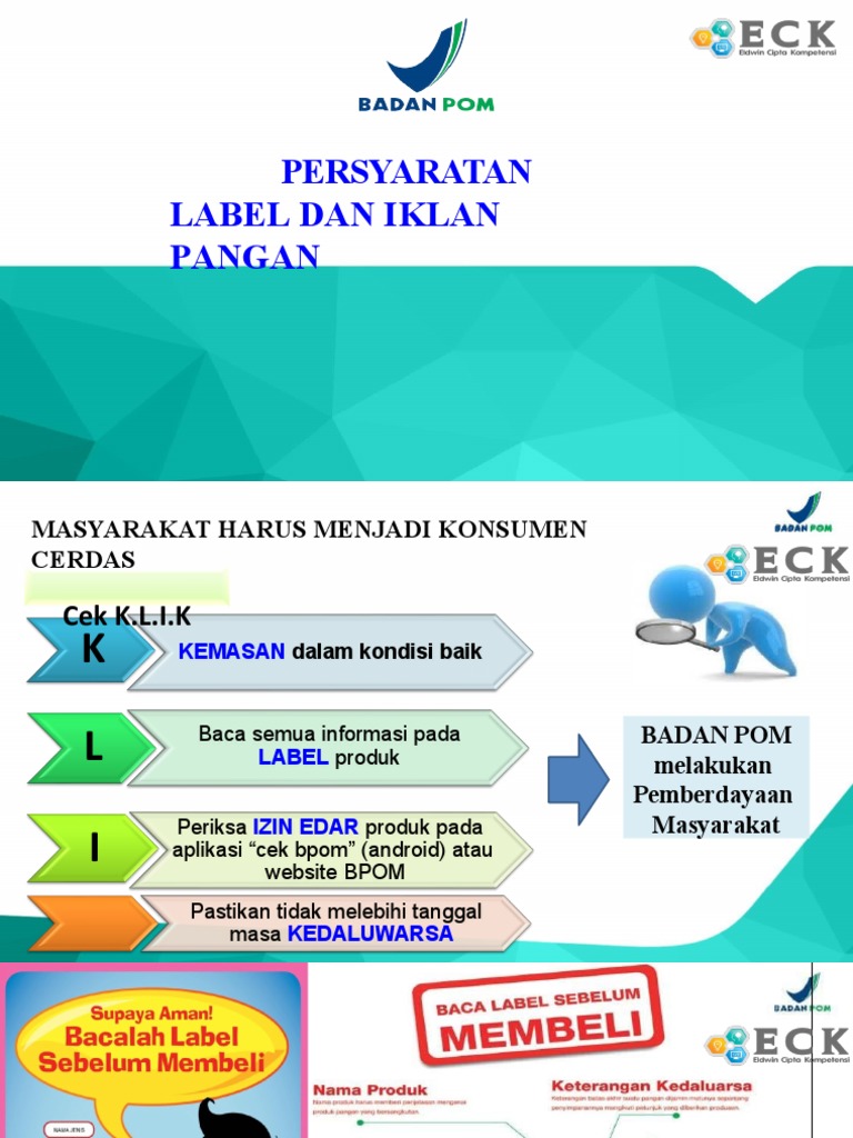 Persyaratan Label Dan Iklan Pangan IRTP | PDF