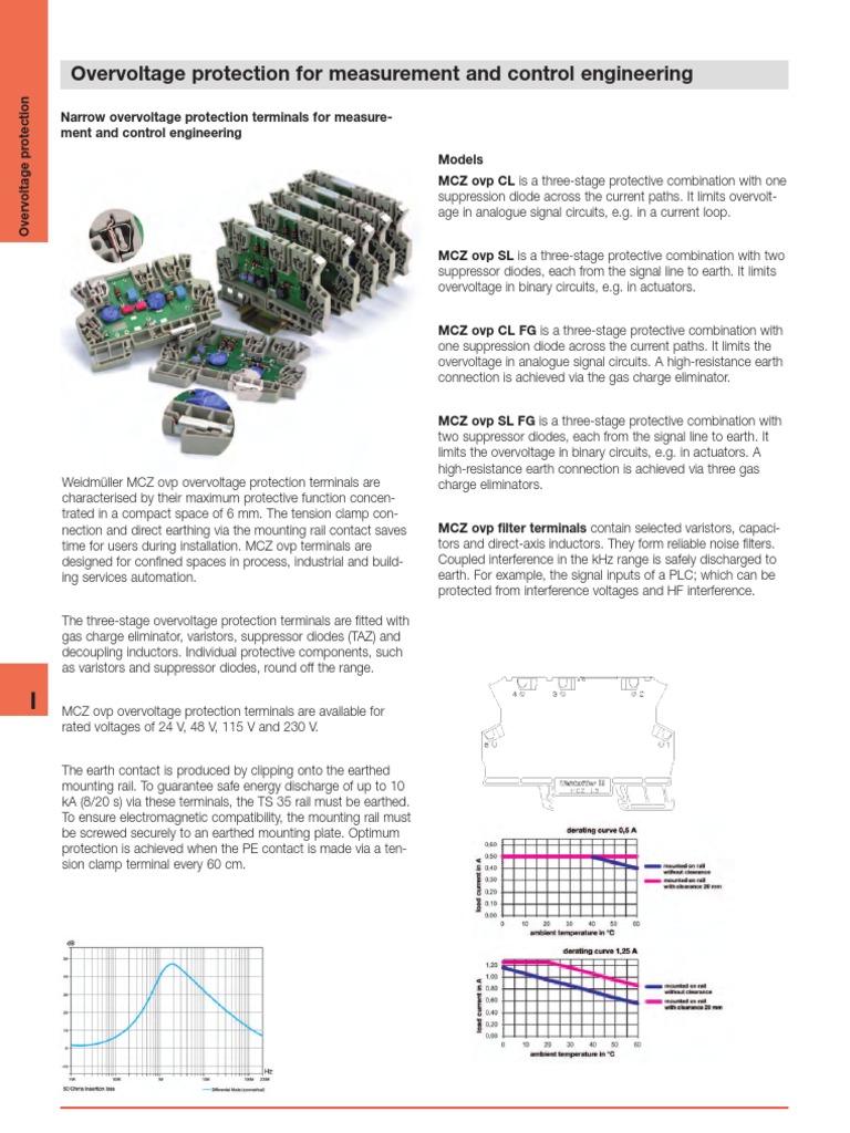 Weidmuller MCZ OVP Surge Protection Terminals | PDF | Electrical ...