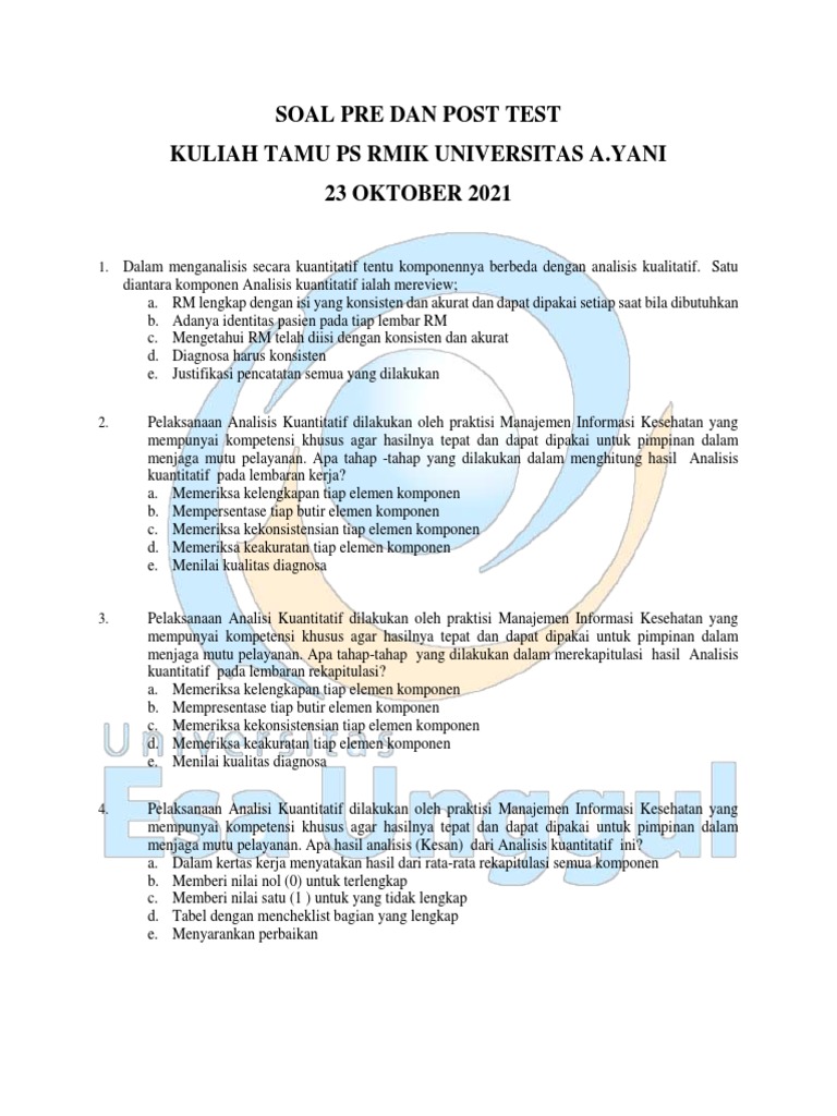 Soal Pre Test | PDF