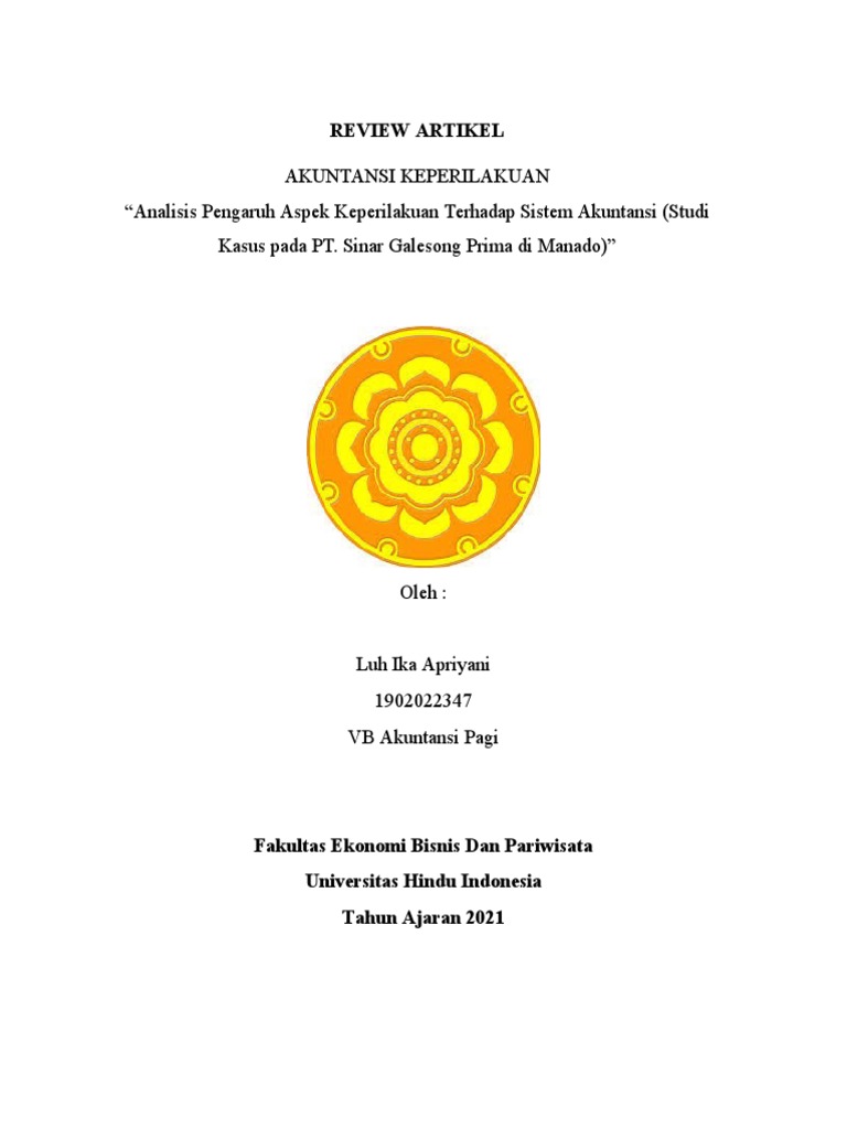 Luh Ika Apriyani-1902022347-Vb Akuntansi Pagi-Review Artikel | PDF