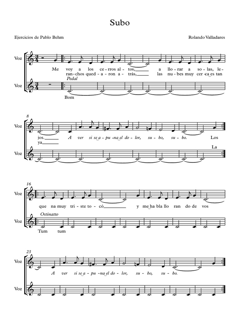 Subo - Arreglo - Partitura Completa | PDF