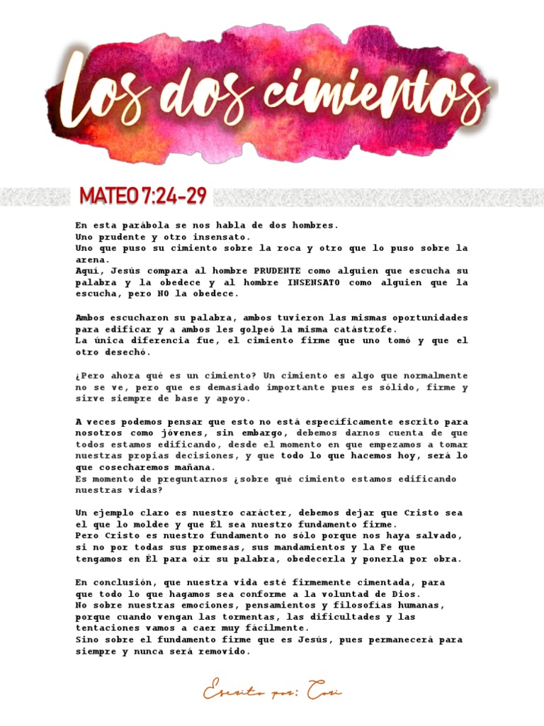 Parábola Los Dos Cimientos | PDF