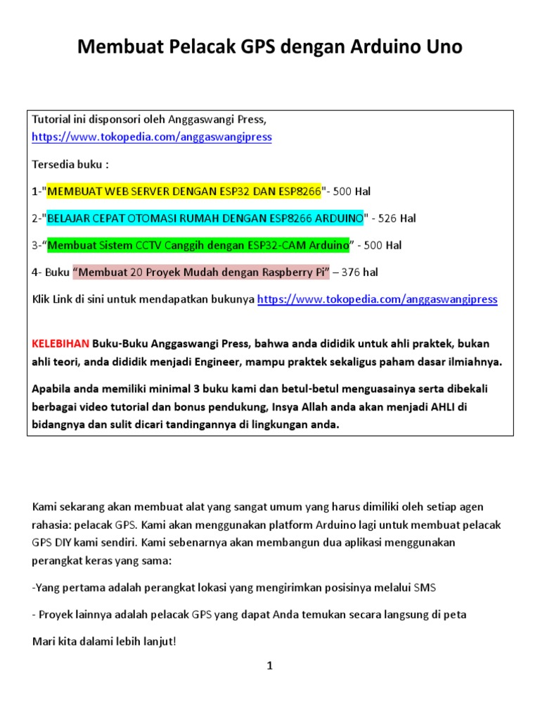 Membuat Pelacak GPS Dengan Arduino Uno | PDF | Metode & Bahan Ajar ...