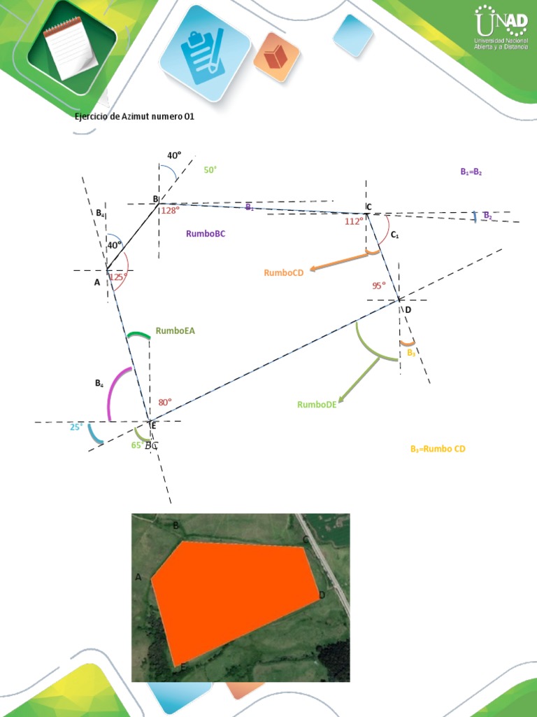 Ejercicio de Azimut | PDF | Ángulo | Trigonometría