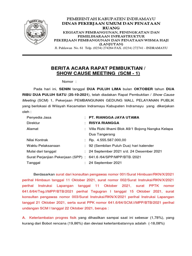 Contoh Berita Acara SCM | PDF