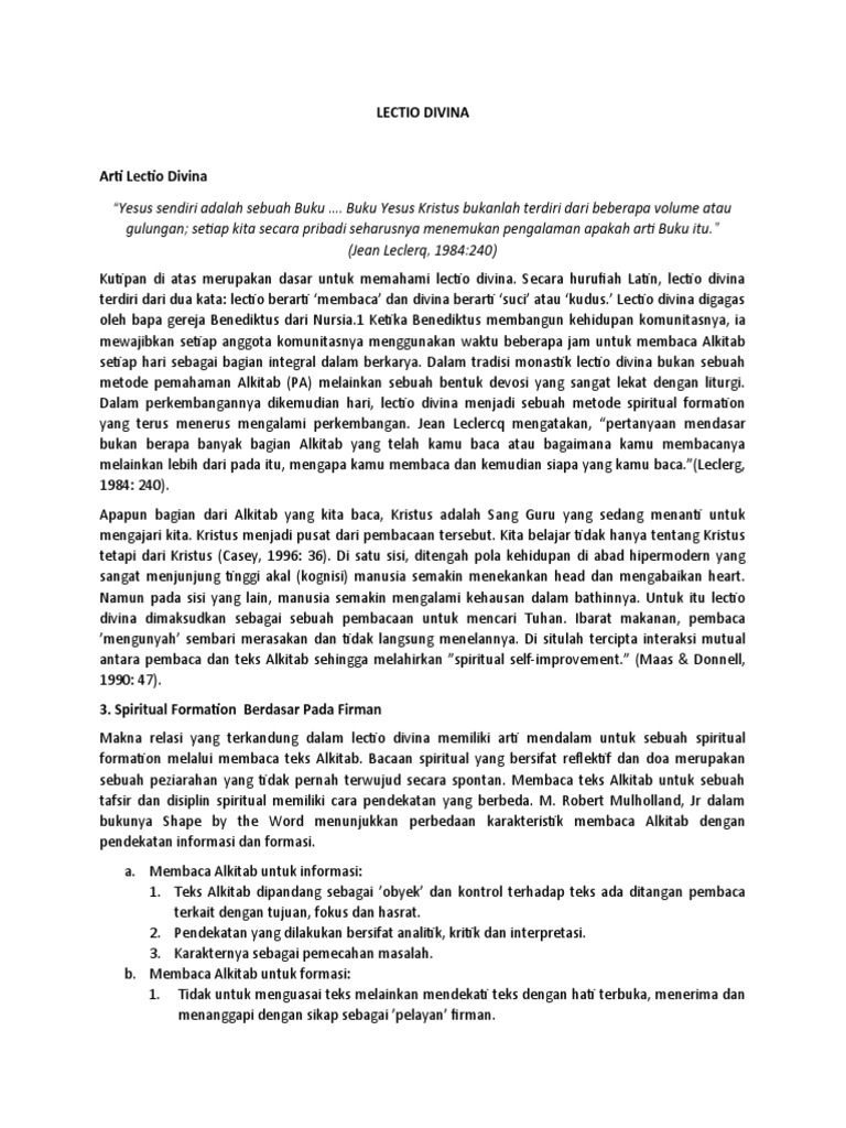 Lectio Divina | PDF