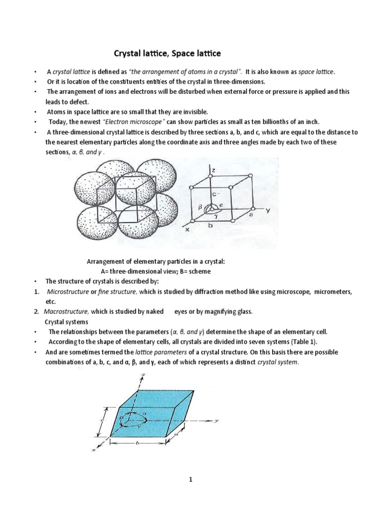 Crystal Lattice | PDF | Crystal Structure | Materials Science