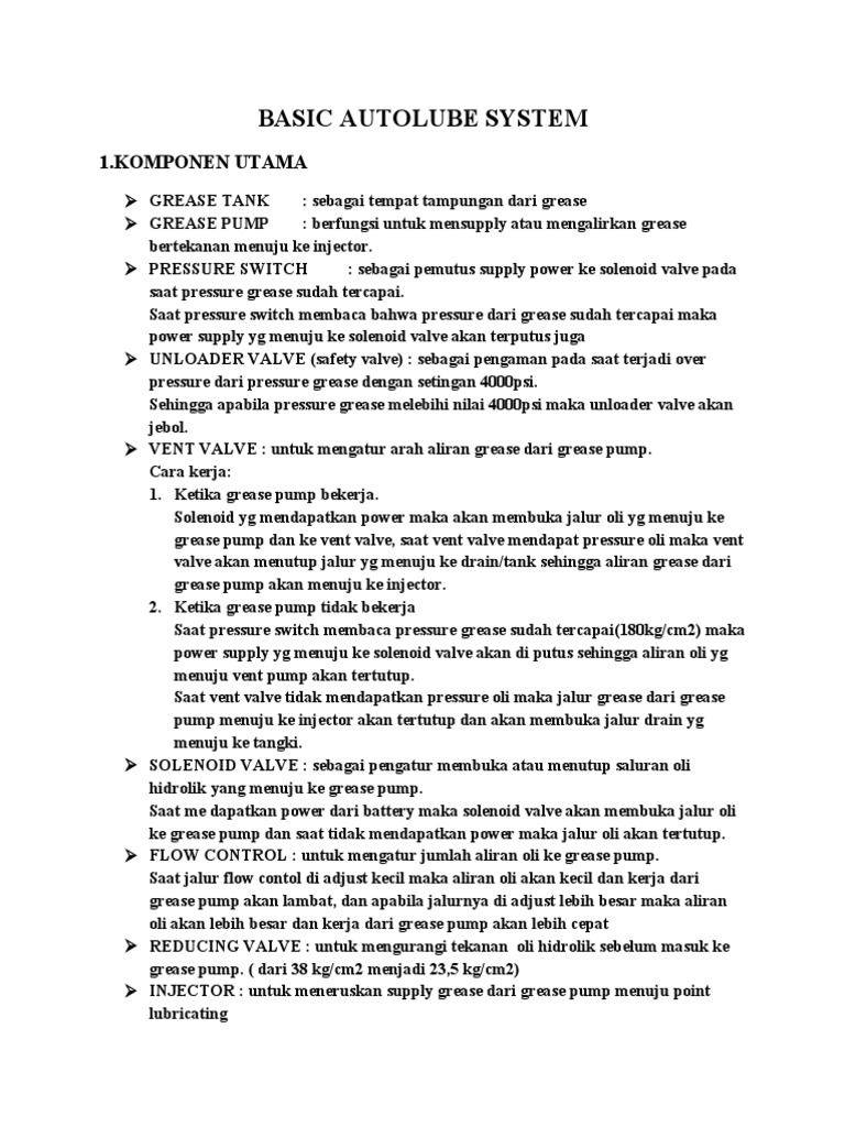 Basic Autolube System | PDF