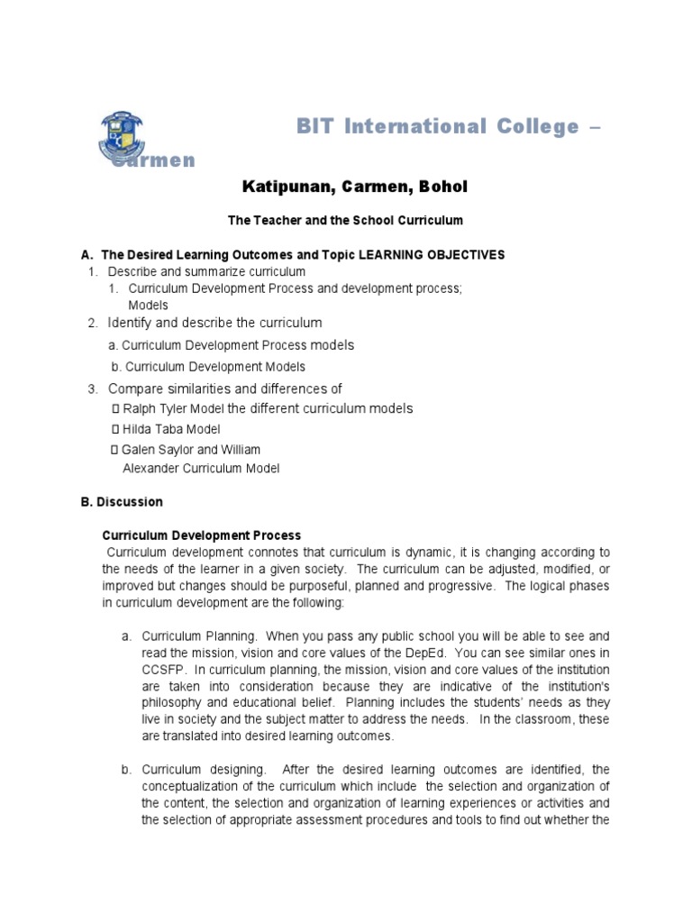 Edu 7 Module 2 | PDF | Curriculum | Educational Assessment