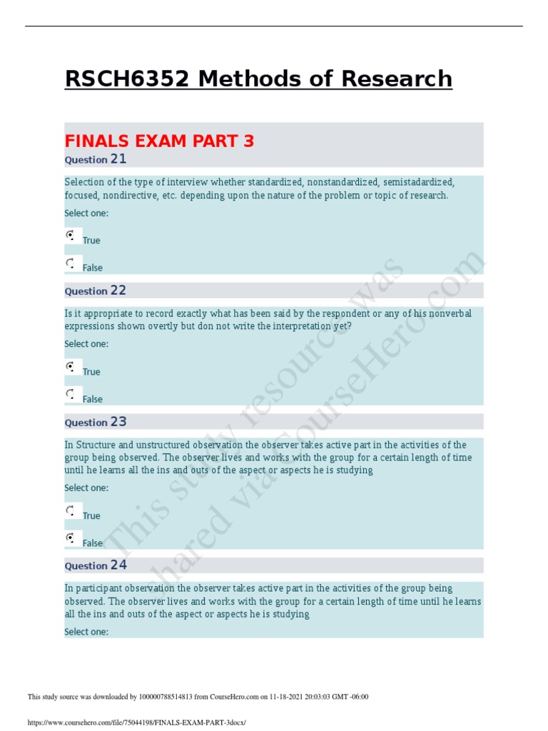 This Study Resource Was: RSCH6352 Methods of Research | PDF ...
