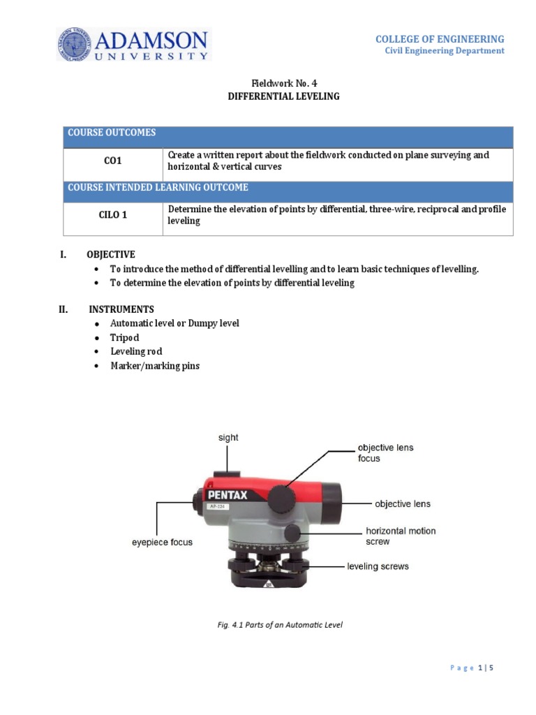 Differential Leveling Field Notes | PDF | Metrology | Scientific ...