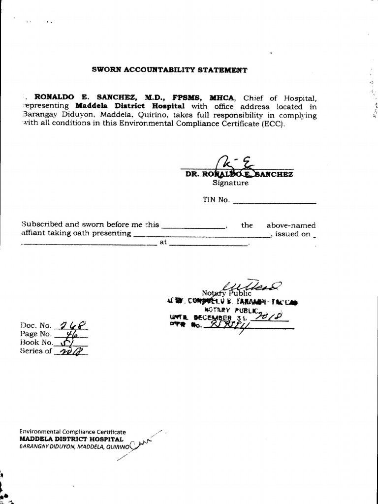 Sworn Accountability Statement | PDF