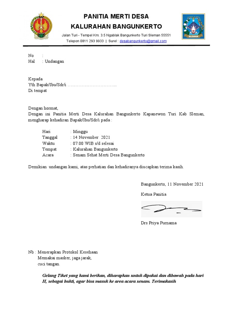 Undangan Senam Sehat | PDF