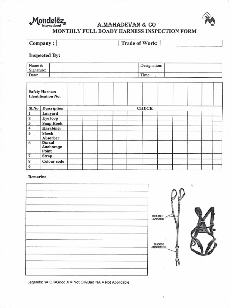 Full Body Harness Checklist | PDF