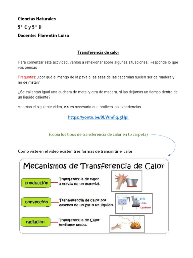 Ciencias Naturales Transmision de Calor | PDF
