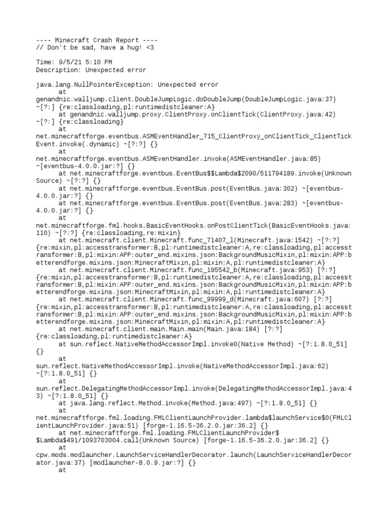 Minecraft NullPointerException Fix | PDF | Computing | Computer Engineering