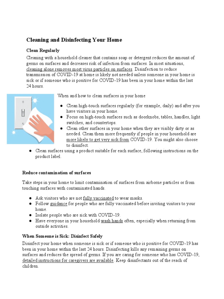 Cleaning and Disinfecting Your Home | Download Free PDF | Disinfectant ...