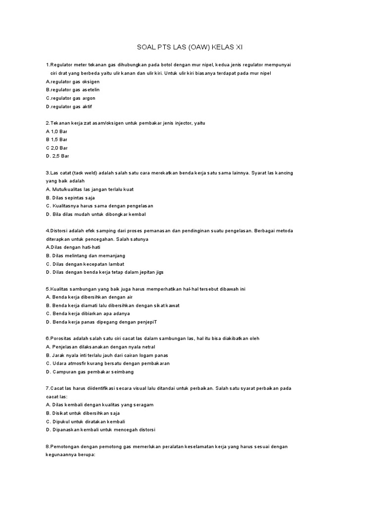 Soal OAW Kelas XI | PDF