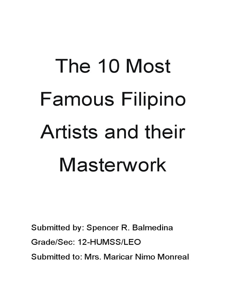 The 10 Most Famous Filipino Artists and Their Masterwork | PDF ...
