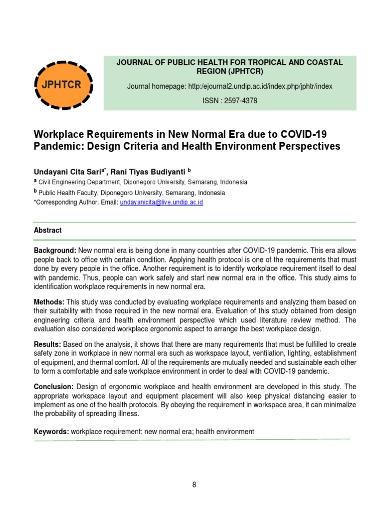 New Normal Workplace Design Criteria | PDF | Human Factors And ...