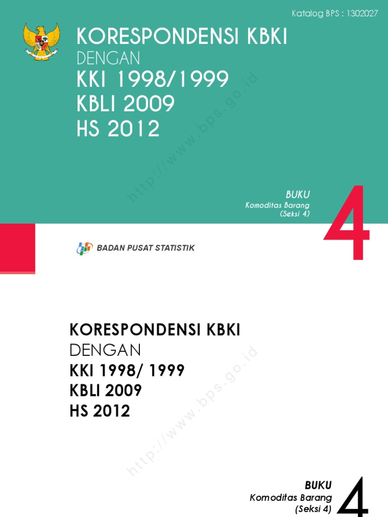 Korespondensi KBKI Dengan KKI 1998 1999 KBLI 2009 HS 2012 Buku 4 | PDF