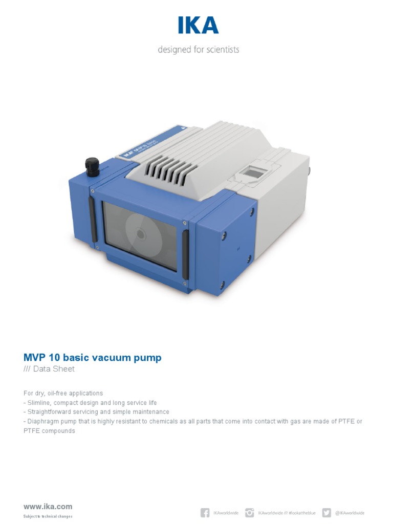MVP 10 Basic Vacuum Pump: /// Data Sheet | PDF