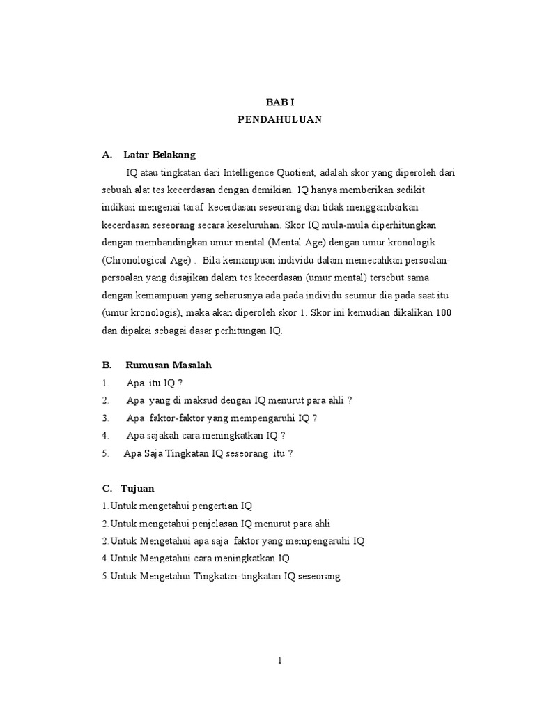 Makalah Mki Tentang Iq | PDF