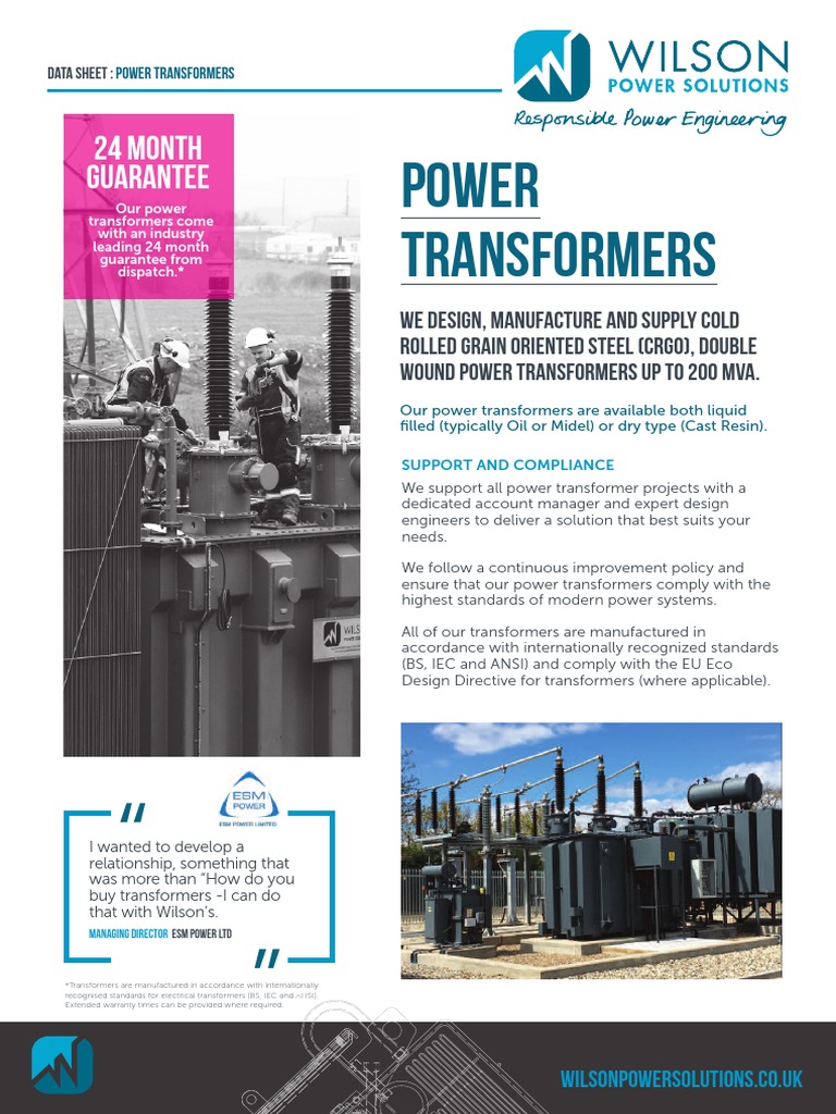 WPS - PowerTransformers DataSheet | PDF | Transformer | Power Engineering