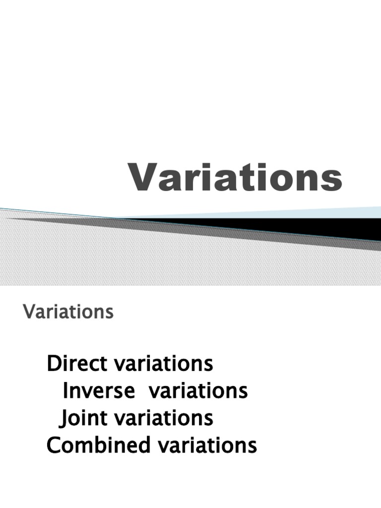 Variations (Math 9) | PDF