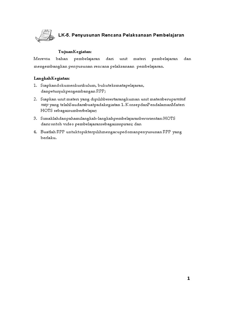 LK.5 RPP Teks Cerita Imajinasi. | PDF