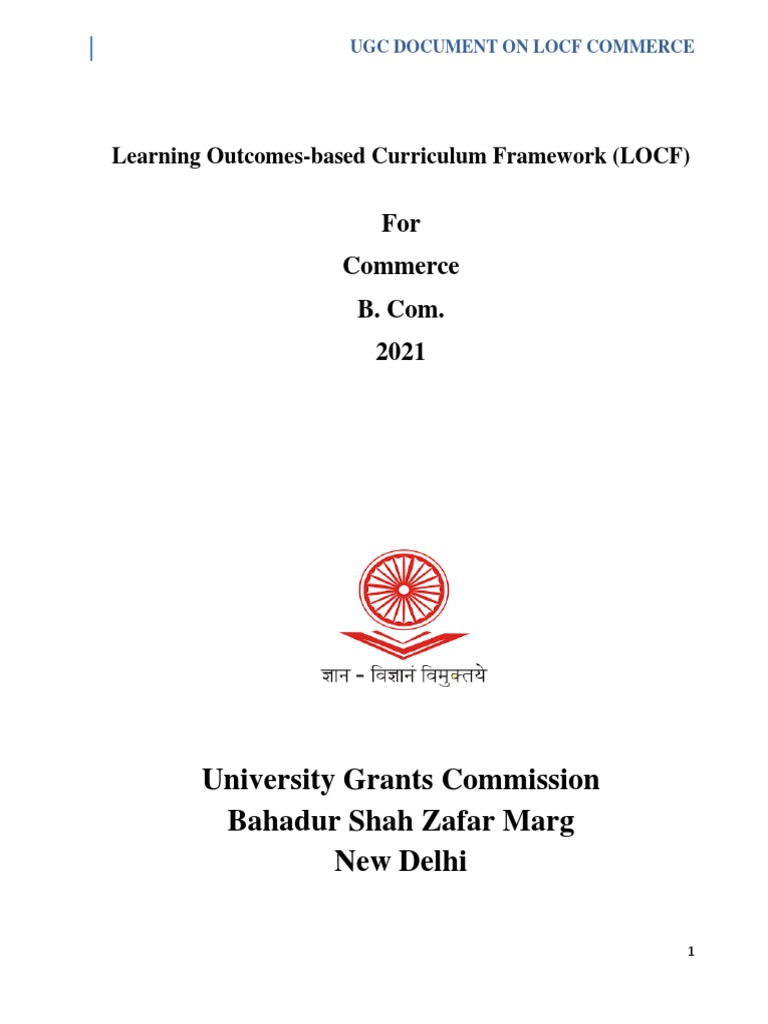 LOCF Document On Commerce 1 | PDF | Curriculum | Educational Technology