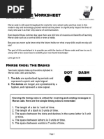 Code Cracking For Beginners Morse Code Worksheet PDF MORSE CODE | PDF