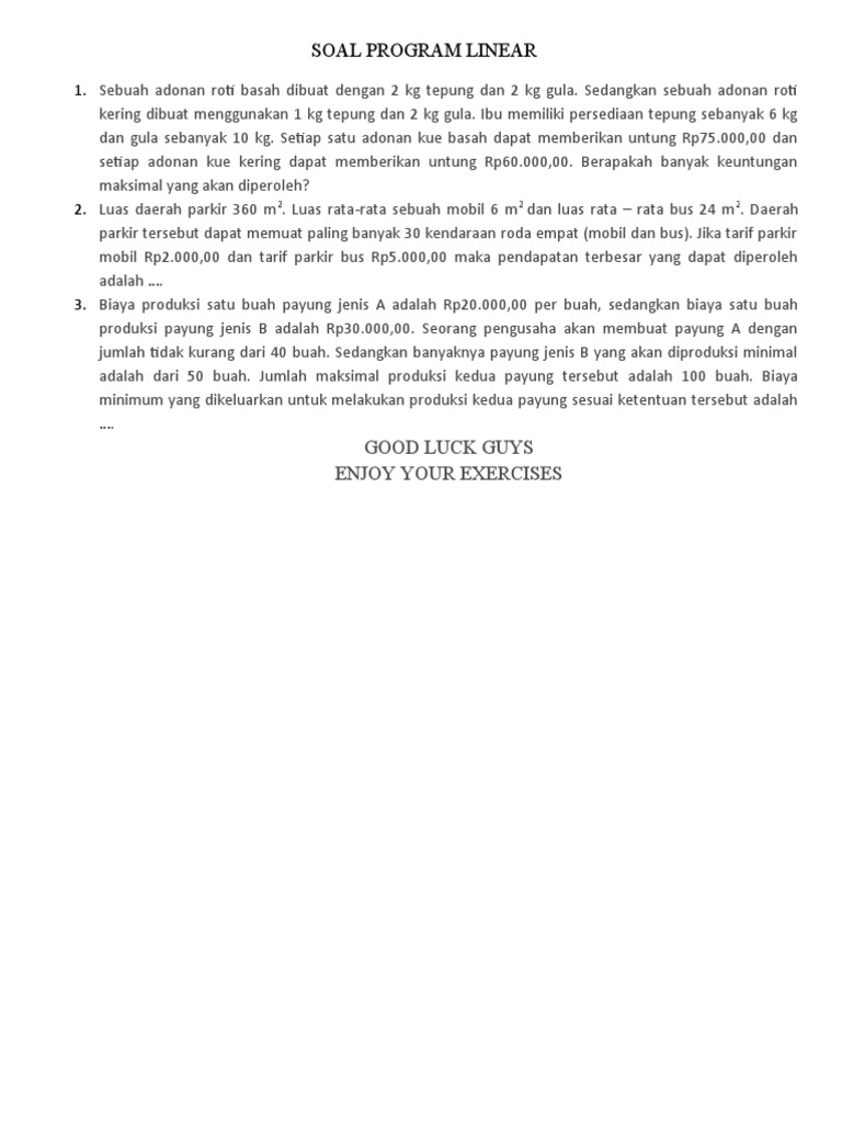 Soal Program Linear | PDF