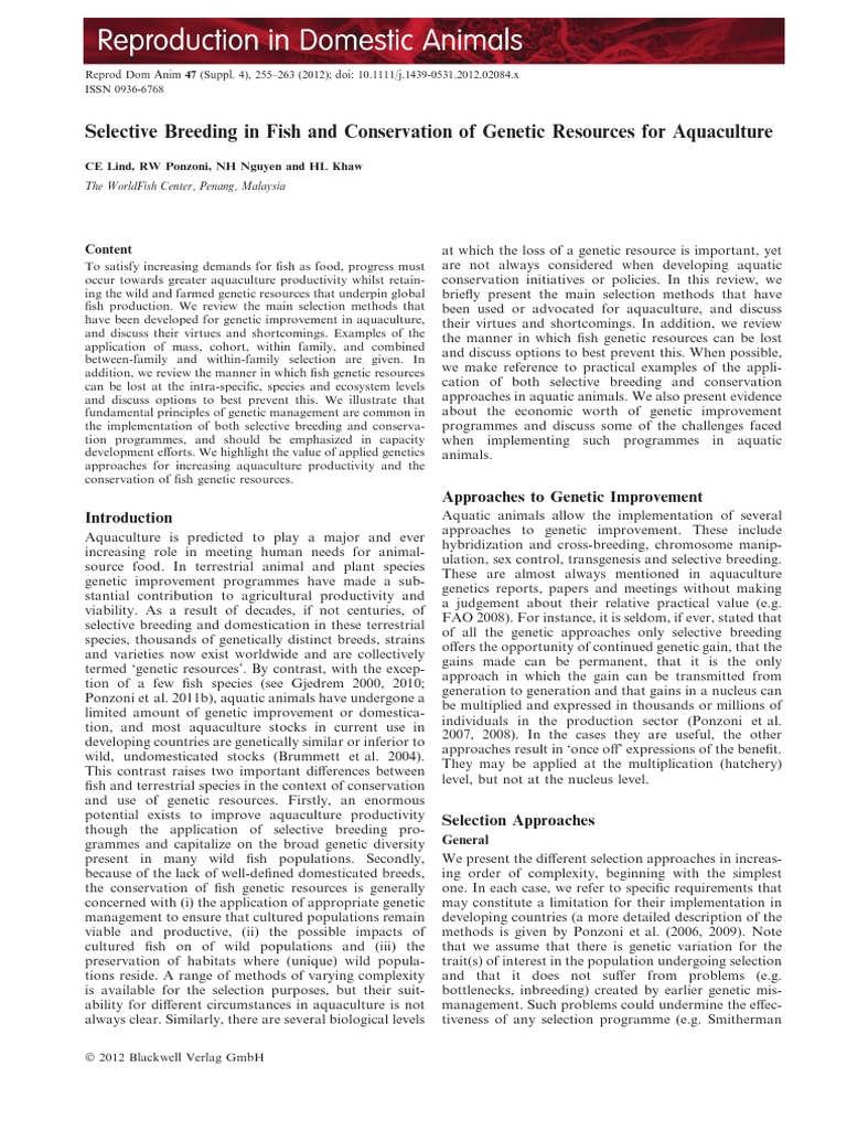 Selective Breeding Strategies in Aquaculture | PDF | Heritability ...