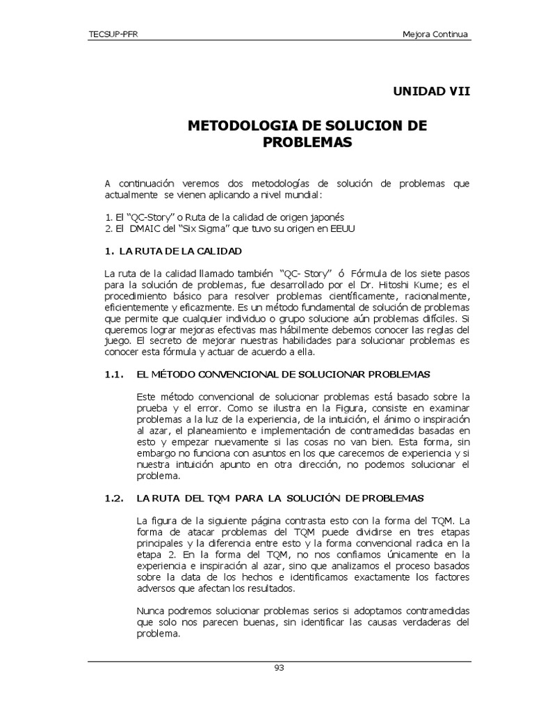 7.- Metodologías de Solución de Problemas | PDF | Six Sigma | Business