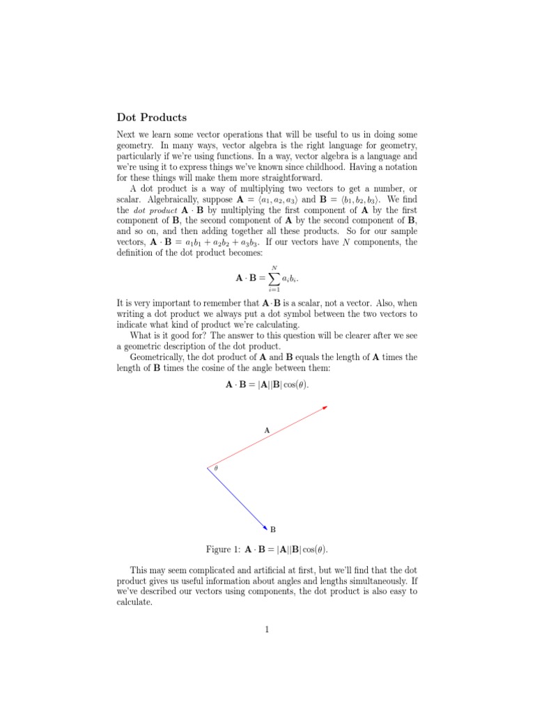 Lec1snip2 Dotprod Pdf Euclidean Vector Trigonometric Functions