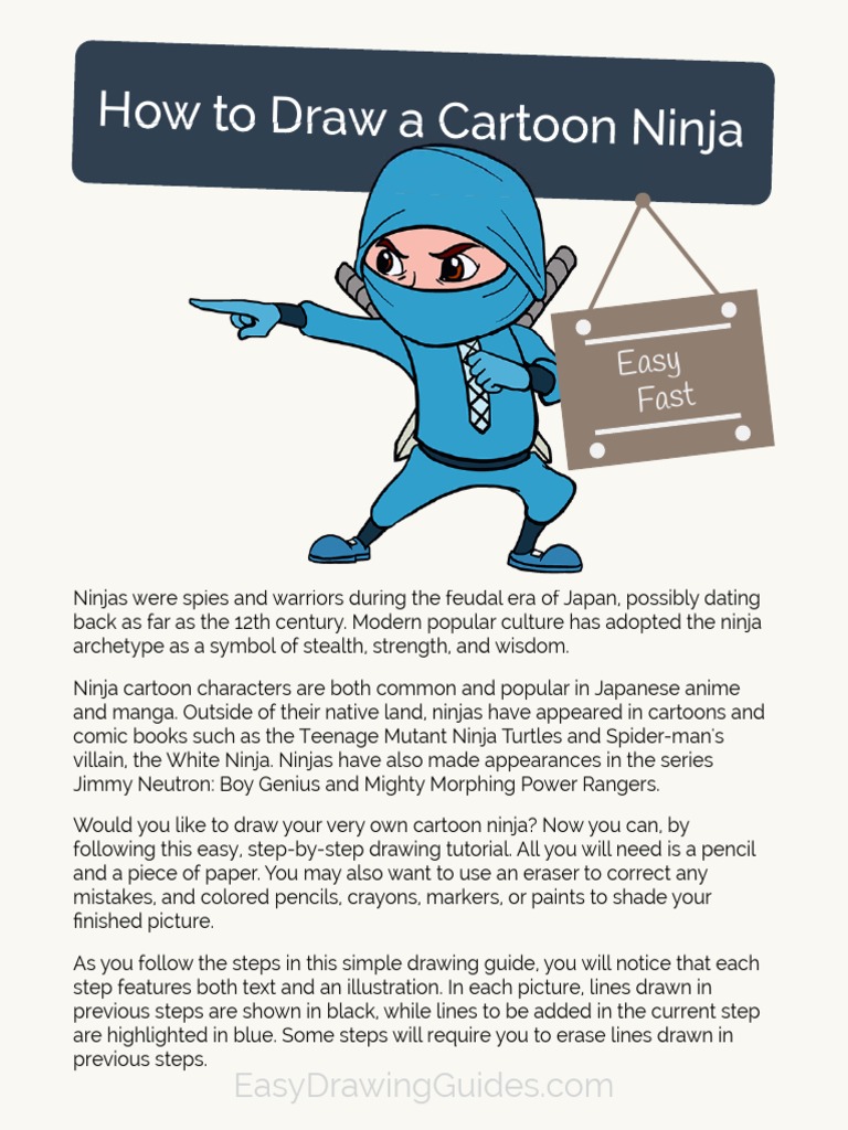 How To Draw Cartoon Ninja | PDF | Ninja | Hand